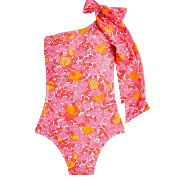 J. Crew | Swim | Nwt J Crew Bow Oneshoulder Onepiece Swimsuit In Pink ...